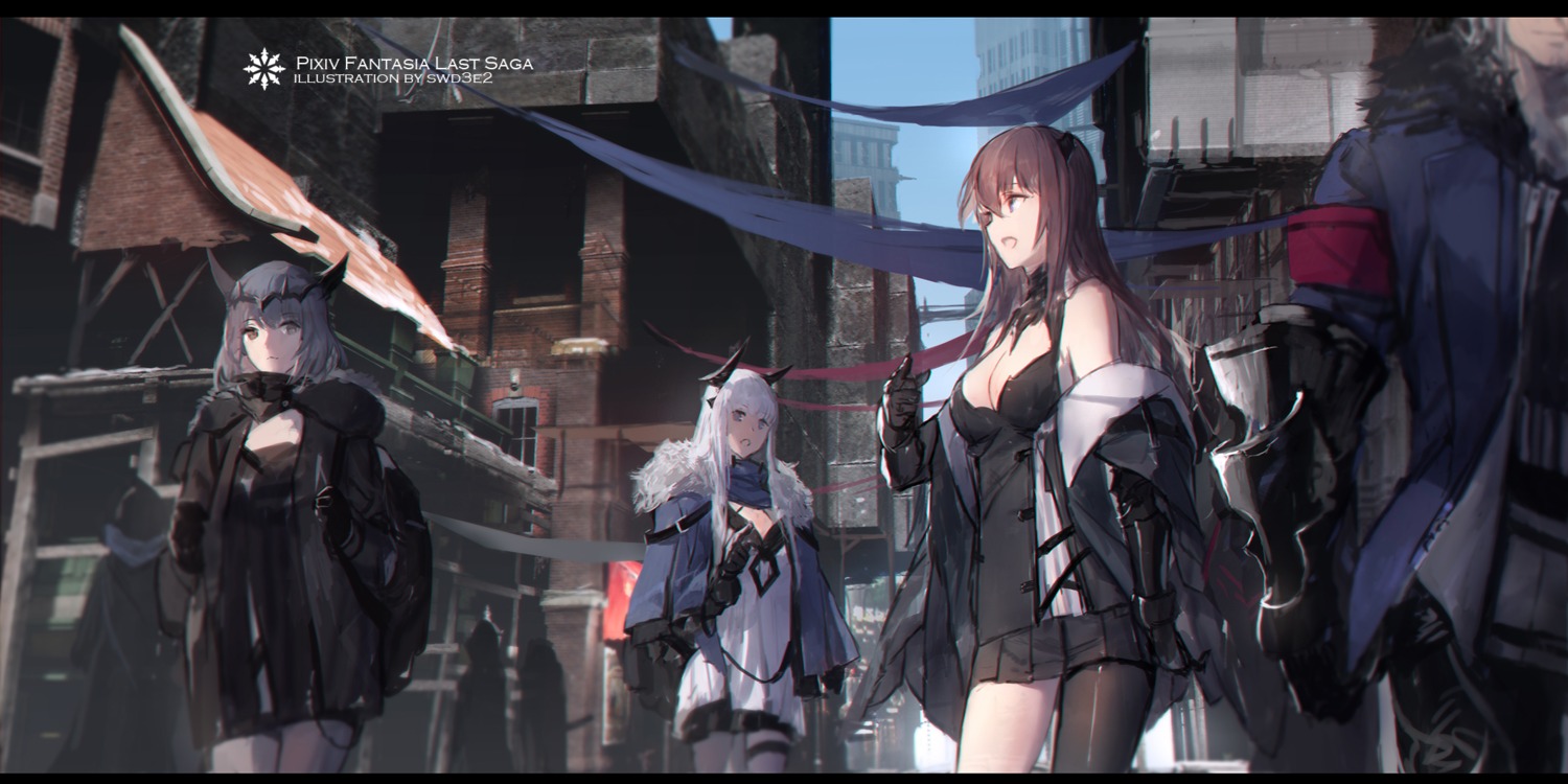 swd3e2 pixiv fantasia pixiv fantasia last saga armor cleavage horns pantyhose | #528003 | yande.re